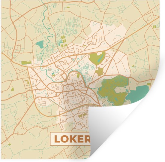 Muurstickers - Sticker Folie - Kaart - Vintage - Stadskaart ...