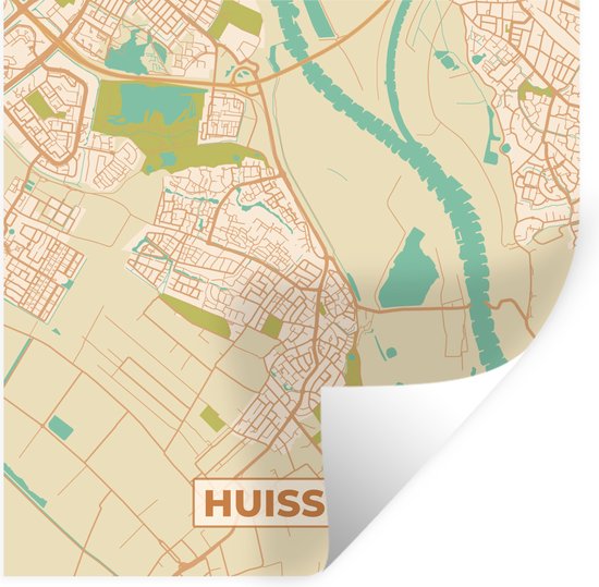 Muurstickers - Sticker Folie - Huissen - Plattegrond - Stadskaart ...
