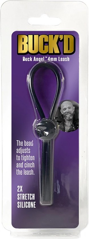 Buck Angel - Cockring Leash 4mm - Black | bol.com