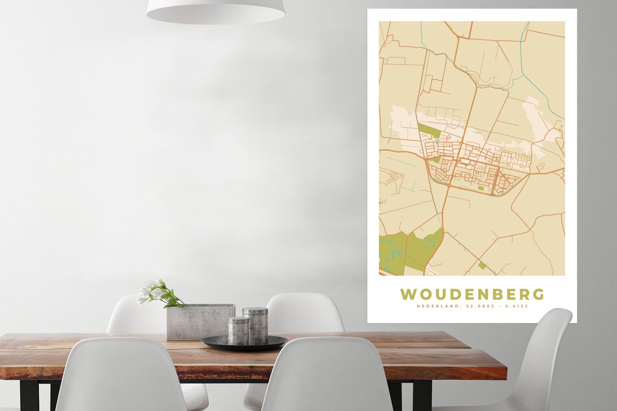Poster Kaart - Plattegrond - Woudenberg - Stadskaart - 80x120 cm | bol.com