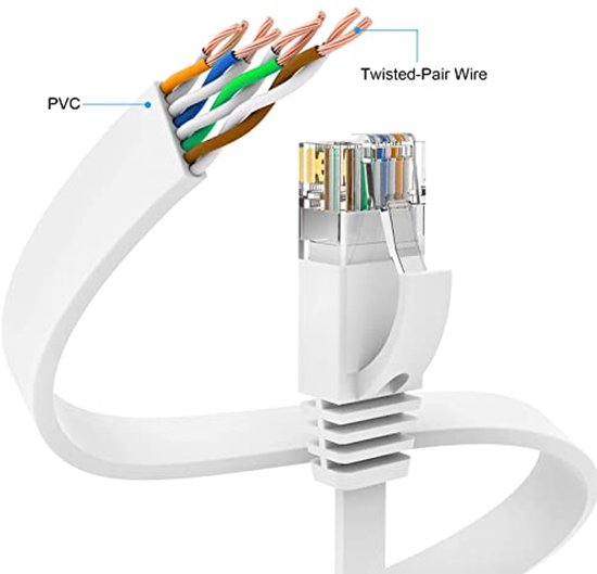 CAT6 Hoogwaardige Netwerkkabel met Kabelclips - Geschikt voor PS4, PS5 ...