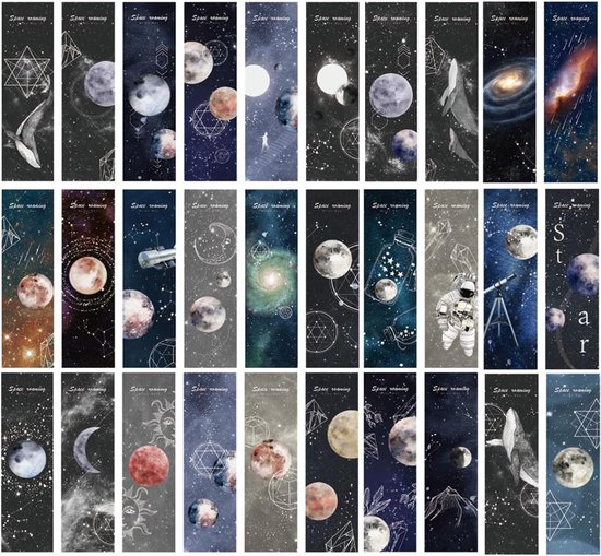 Bookmarks Paper Set - Cool Space Bookmarks voor Kids - Roaming Space ...