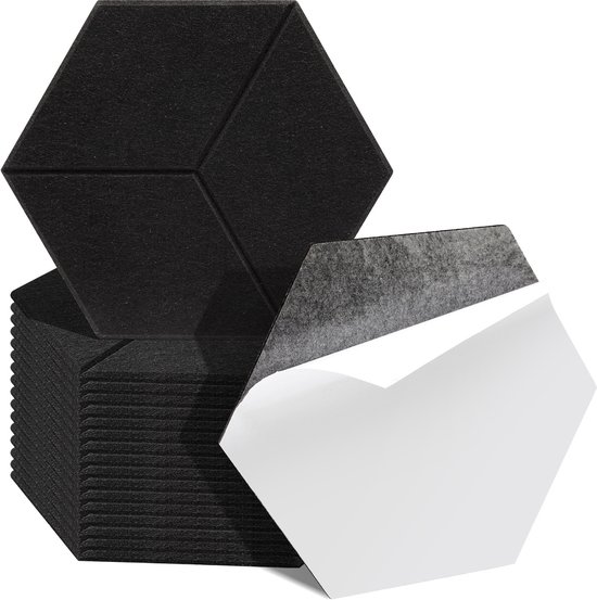 18 stuks Akoestische panelen Hexagon Wandpanelen Geluidspanelen ...