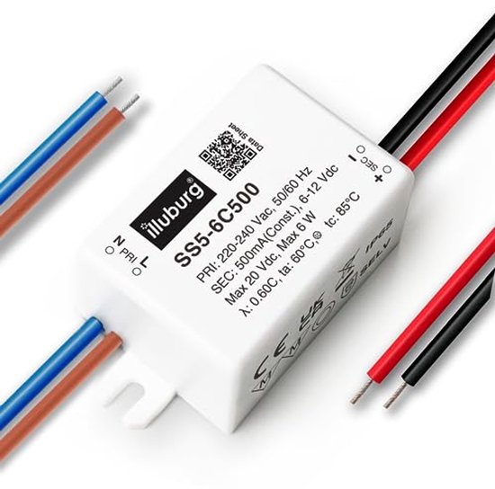 Waterdichte LED Transformator IP65 - 500mA Constante Stroom 3W - 6W ...