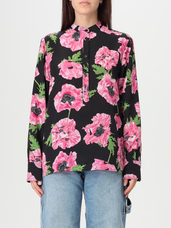 Poppy Print Silk Blouse Wo - Pink Shirts | bol