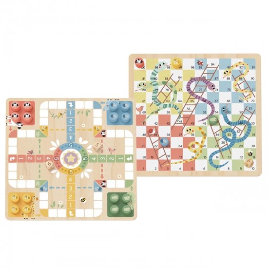 WOOPIE – 2 in 1 Bordspel – Mens-erger-je-niet & Slangen en Ladders ...