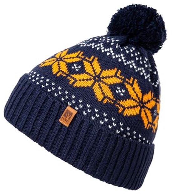 Unisex Noorse Gebreide Muts met Pompon – Dikke en Warme Wintermuts | bol