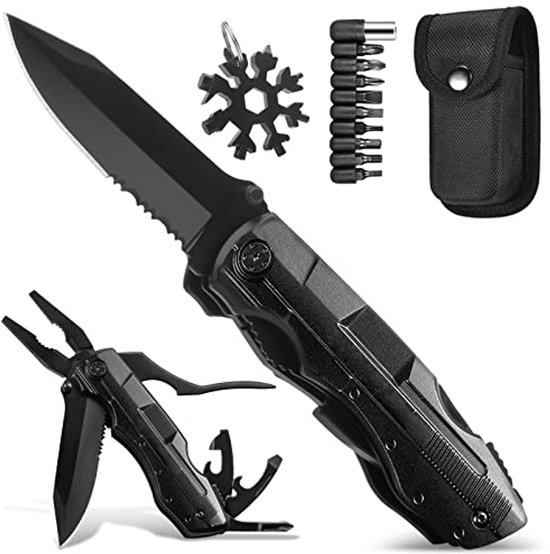 Multifunctioneel mes en multitool - 15-in-1 en 18-in-1 sneeuwvlok ...