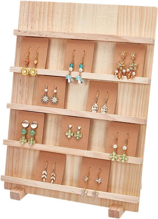 Allecto Premium - Houten Sieraden Display Stand met Oorbel Houder en ...