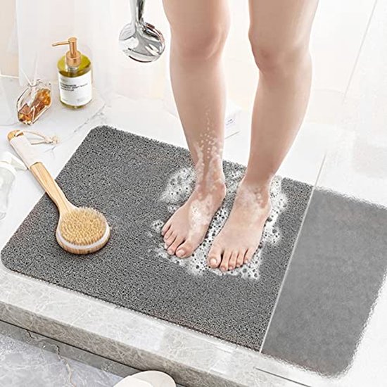 Antislip douchemat met afvoer - Zachte, sneldrogende PVC badmat voor ...
