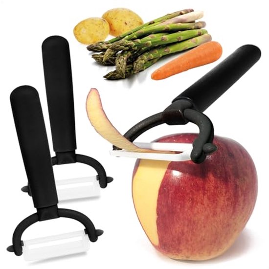 3x Dunschiller met Keramisch Mes voor Groenten en Fruit - Bijzonder ...