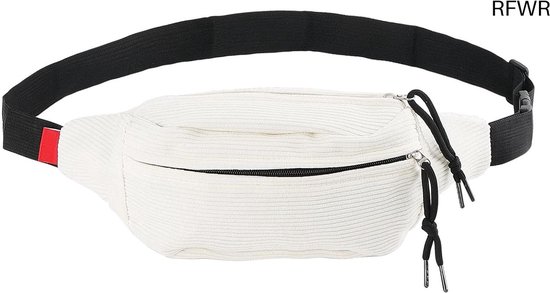 RFWR® Modieuze Heuptas voor Dames en Heren - Crèmekleurige Corduroy ...