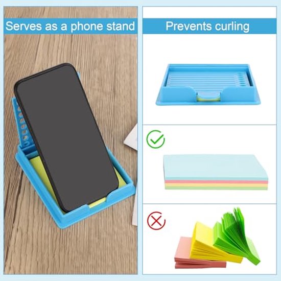 Sticky Note Houder - 5 Sjablonen - 7,5x7,5cm Geschikt - Blauw | bol