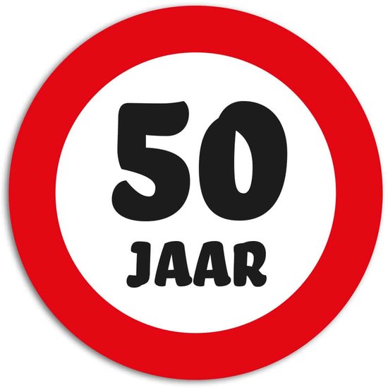 50 jaar verkeersbord sticker – dé feestdecoratie voor Sarah of Abraham ...