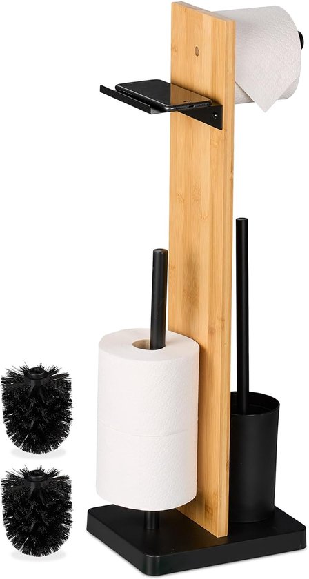 3 in 1 Toiletbutler - Staande wc-rolhouder, wc-borstel en ...