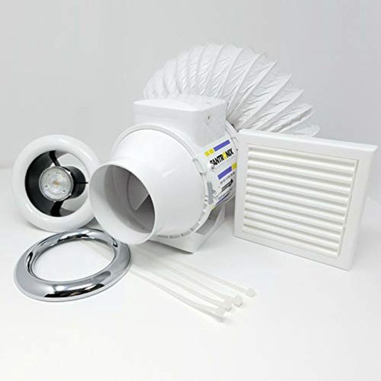 LED Douche Fan Light Kit 100mm - Geluidsarm, Chrome en Witte Bezel voor ...