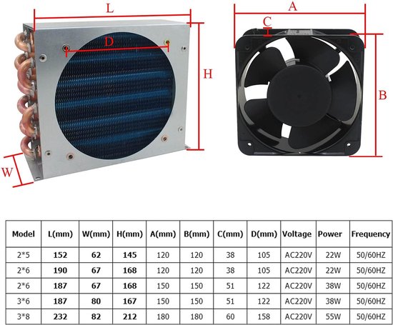 Warmtewisselaar voor lucht- en waterkoeling - Ventilator en verdamper ...
