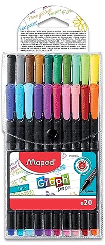 Fineliner pennen set van 20 in diverse kleuren | bol