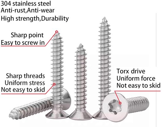 40 mm RVS Torx houtschroeven voor houtbewerking - 40 stuks | bol