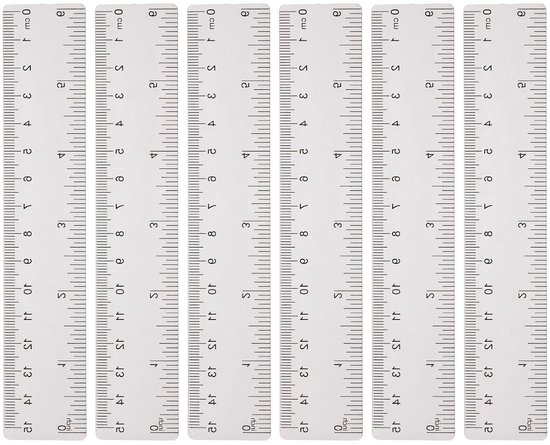 Kunststof linialen 15 cm - Transparant - 6 stuks - Voor thuis, school ...