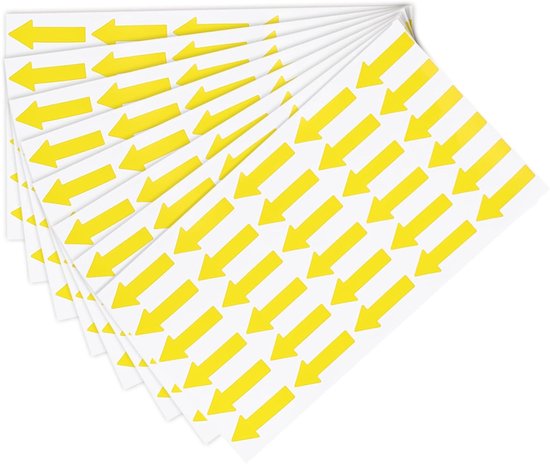 Pack of 6 Small Arrow Stickers, 1.2 x 0.5 PVC Adhesive Labels for Flow ...