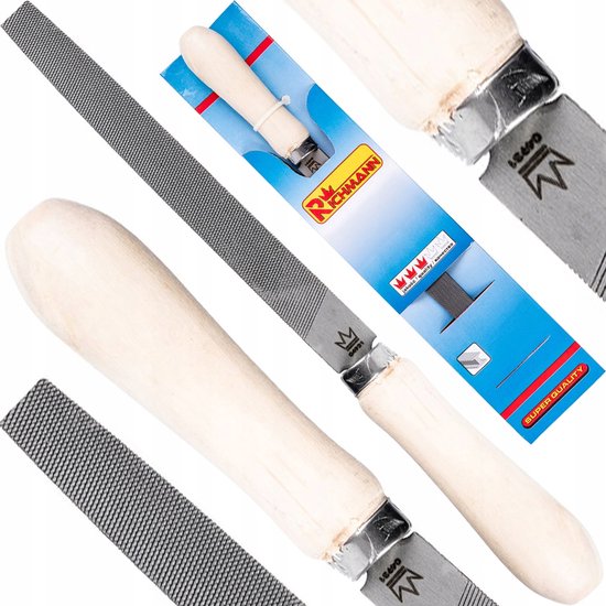 Richmann Plat Metaalvijl 200mm Hout Handvat - Grof (Nr. 1) | bol