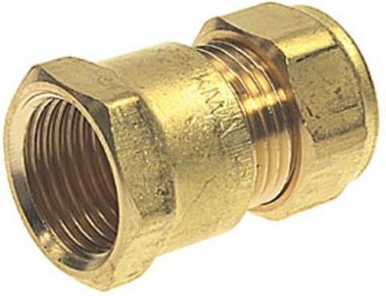 Bonfix - messing - knelkoppeling - schroefbus - 1 -2" binnendraad x 12 mm - KIWA keur | bol.com