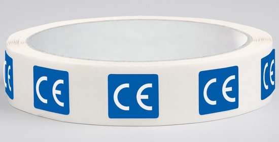STICKERS CE-TEKEN, RECHTHOEKIG OF OVAAL, WIT OF BLAUW, 500/ROL | bol.com