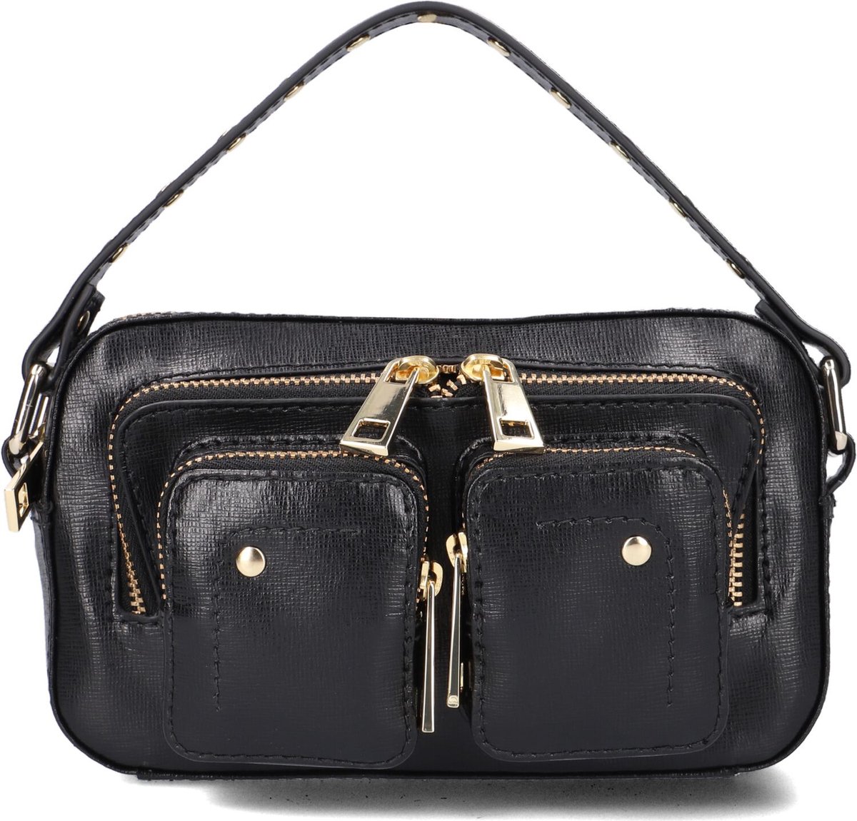 Nunoo Kleine Schoudertas / Crossbody Tas Dames - Leer - Helena - Zwart ...