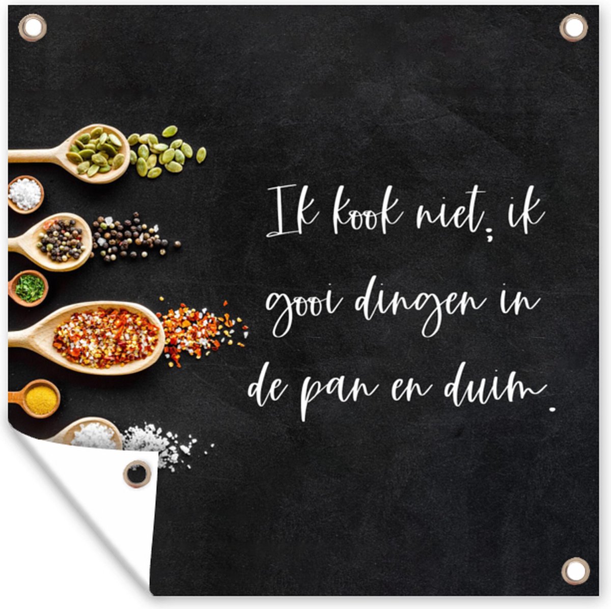 Tuindoek Ik gooi dingen in de pan en duim - Keuken - Quotes - Spreuken ...