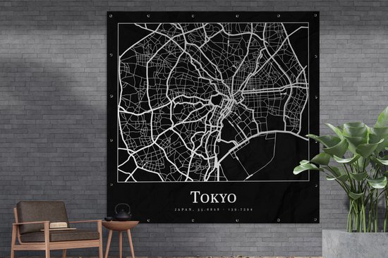 Tuin poster Kaart - Tokio - Stadskaart - Plattegrond - Tokyo - 200x200 ...