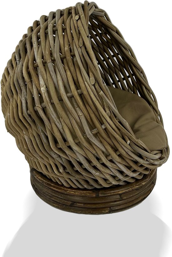 Naturn Living™ Rotan kattenmand | ø 45 x 45 cm | Duurzame kattenmand ...