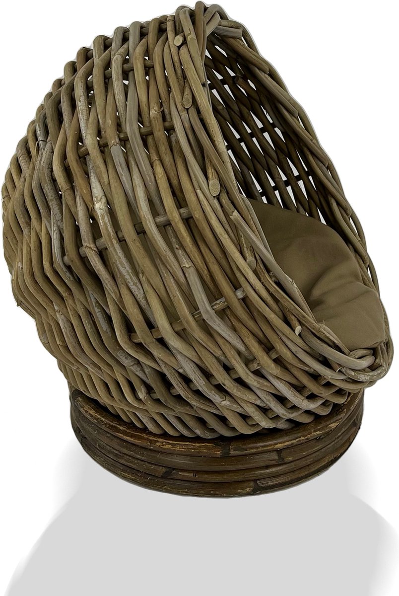 Naturn Living™ Rotan kattenmand | ø 45 x 45 cm | Duurzame kattenmand ...