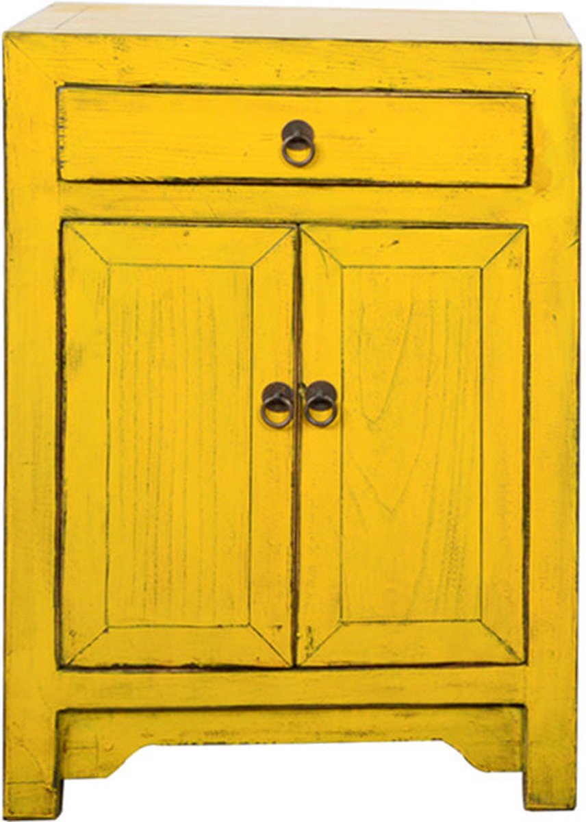 Fine Asianliving Chinese Nachtkastje Geel High Gloss B42xD32xH60cm ...