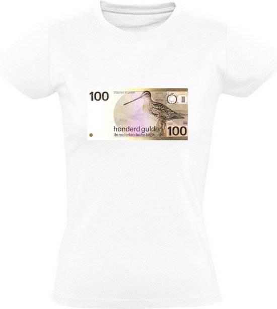 Briefje van 100 Gulden Dames T-shirt | geld | biljet | briefgeld | snip ...