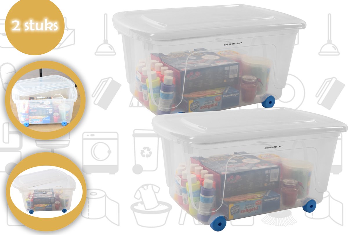 Opbergbox op wielen | Rollerbox | hele stevige opbergbox | inhoud 45 ...
