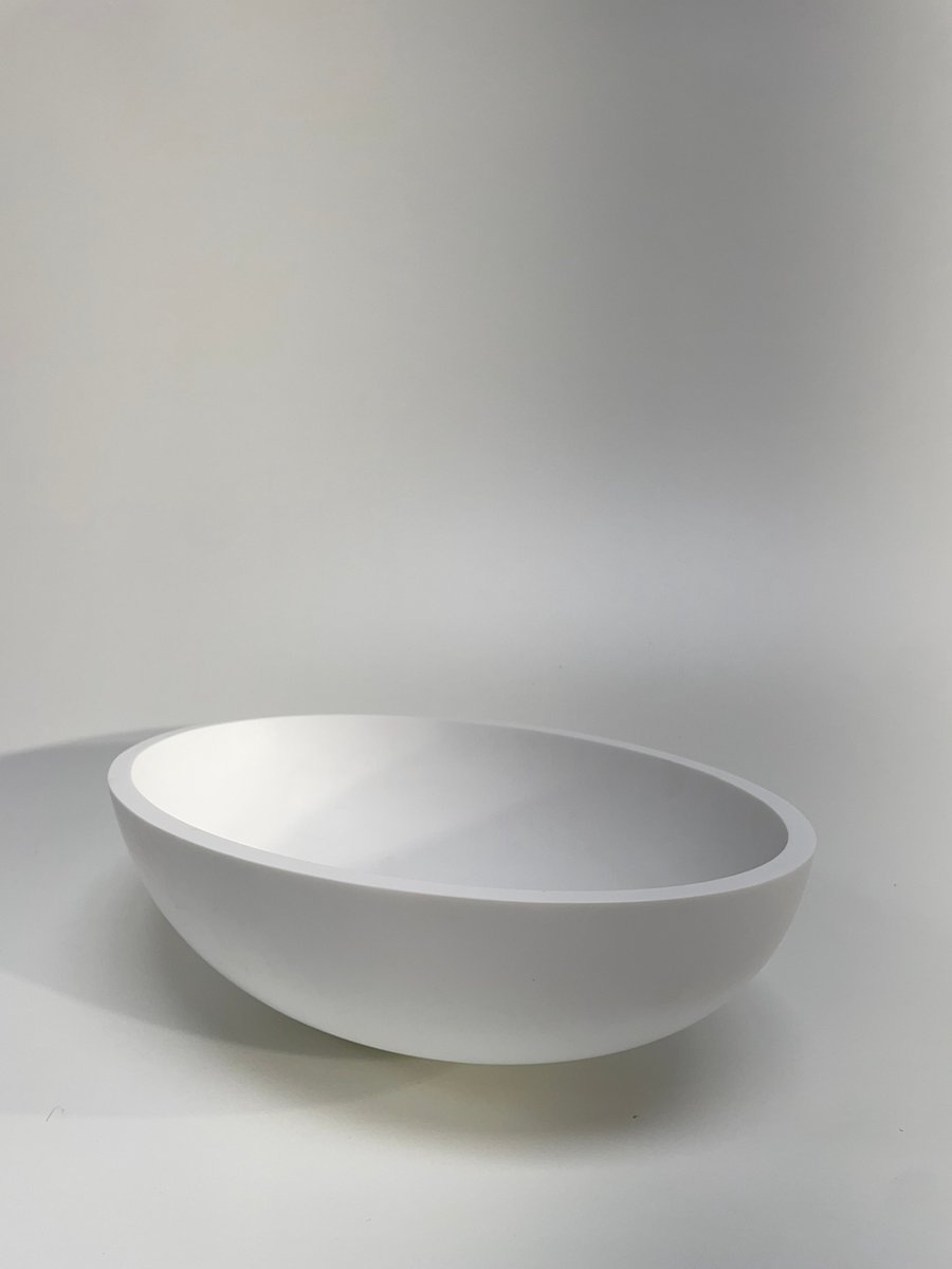 Wastafel Op Maat - Opzet waskom ovaal - Solid surface - 45 x 30 x 13 cm - Wit | bol.com