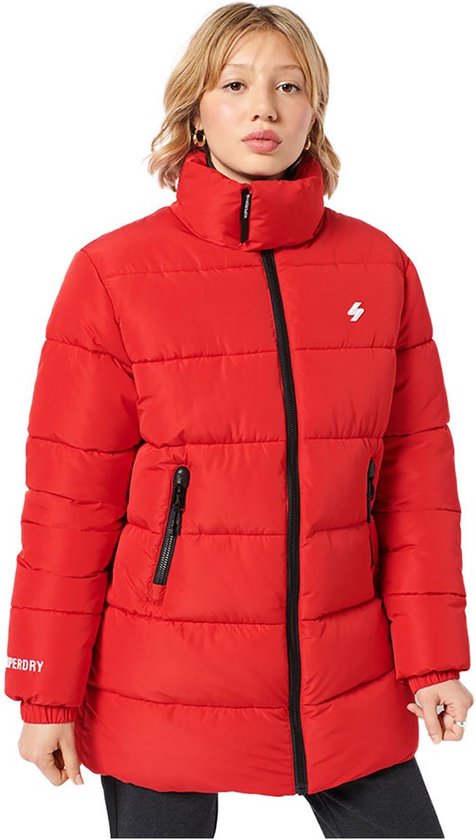 SUPERDRY Longline Sports Jas Vrouwen Risk Red - Maat L | bol.com