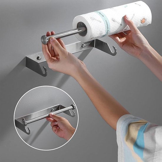 Keukenrolhouder, roestvrij staal, keukenrolhouder met ...