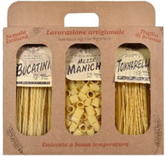 Italiaanse Pasta Gift Box - Bucatini - Tonnarelli - Mezze Manische - a ...