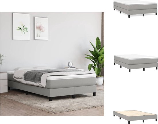 vidaXL Boxspring Frame - Lichtgrijs - 203 x 120 x 25 cm - Duurzaam ...