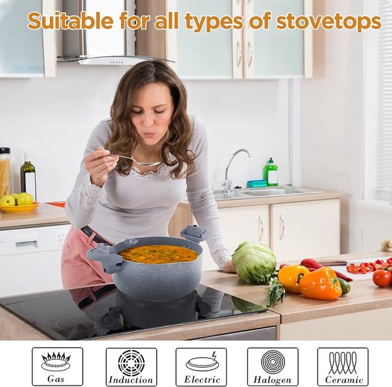 Pastle pot 24 cm spaghettipot 4 l multifunctionele pastamachine van ...