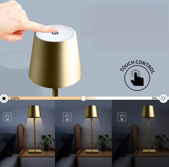 AXFU© Tafel Lamp Goud - 20 uur licht - Horeca kwaliteit - LED - Luxe ...