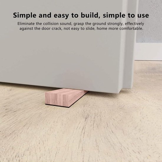 4pcs Wooden Door Stops - Triangle Wood Block Hold Open Door Stop - Home ...