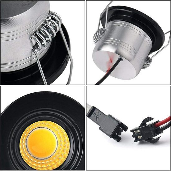 Mini-led-inbouwspots - 5 stuks - 3 W - 230 V - plafondinbouwspot met ...