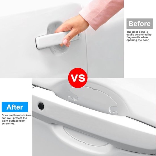 Transparante Anti-Kras-Stickers voor Autodeurgrepen - Set van 8 Stuks - Auto... | bol