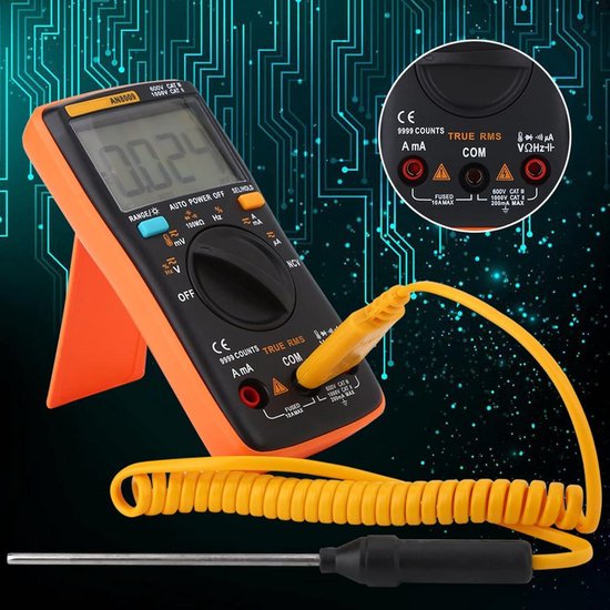 Multimeter for Car Ranging Digital Multimeter with Test Sensor AC/DC ...