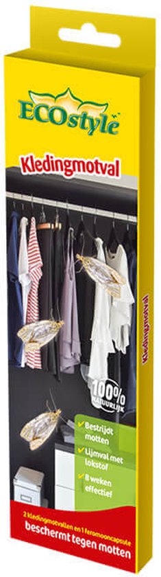 ECOstyle Kledingmotval met Lokstof en Lijmval voor het Bestrijden van ...