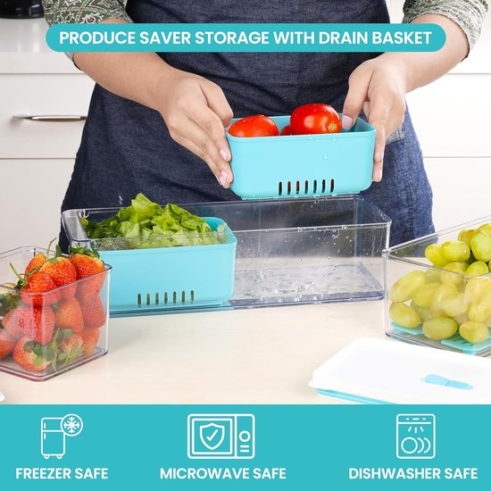 Stackable Produce Saver Storage Containers - Plastic Food Organisers ...