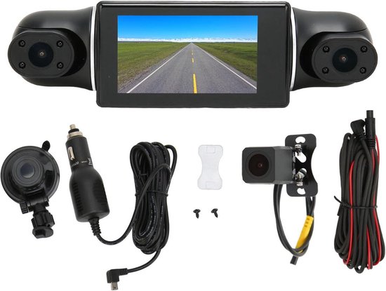 Autorecorder - Buiten Autocamera HD 1080p - 4-kanaals Camera - 3 Inch ...